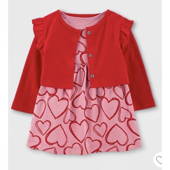 Carter's | Dresses | Carters Just One You Baby 2pc Dress Set Redpink 9m ...